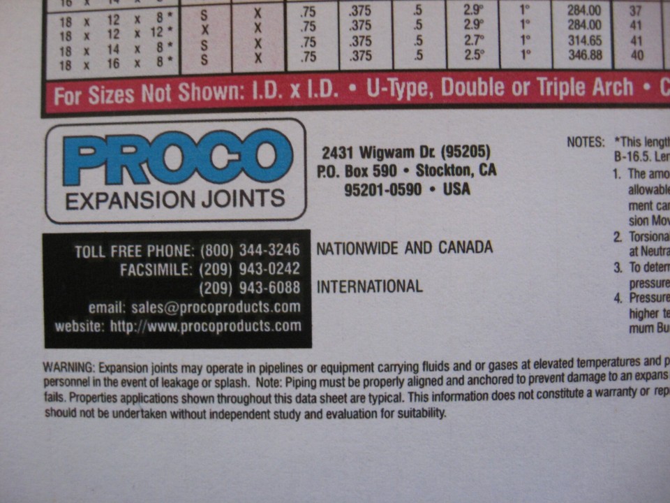 Proco Style RC-221 BB 3x1.5x6 UNB Concentric Reducer Expansion Joint ...