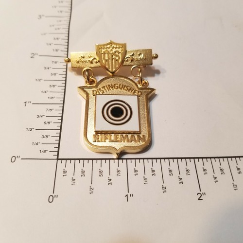 US Civilian Distinguished Rifleman Badge US Hallmark Made In USA 1.5"x2 ...