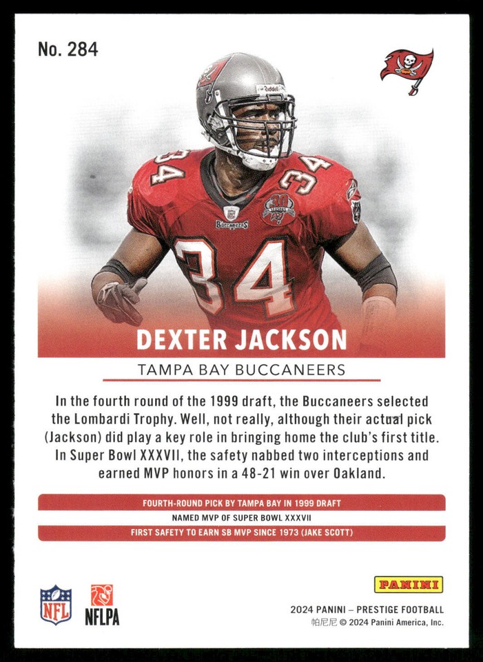 Dexter Jackson 2024 Panini Prestige #284 Tampa Bay Buccaneers Football ...