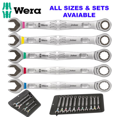 WERA Joker Metric & Imperial Combination Ratchet Open End Ring Spanner ...