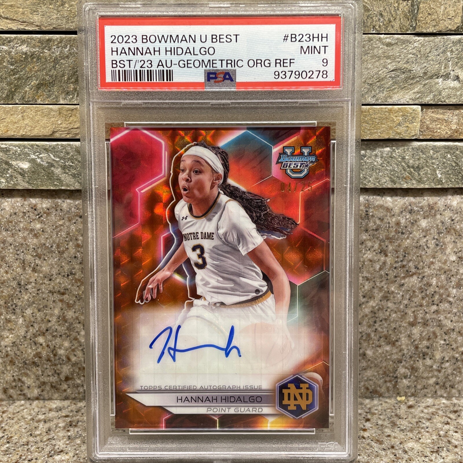 HANNAH HIDALGO PSA 9 2023 BOWMAN BEST GEOMETRIC ORANGE REFRACTOR AUTO /25 POP 1 | eBay