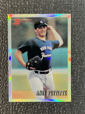 🔥ANDY PETTITTE 1998 BOWMAN CHROME ROOKIE CARD REPRINT SILVER REFRACTOR🔥 ...