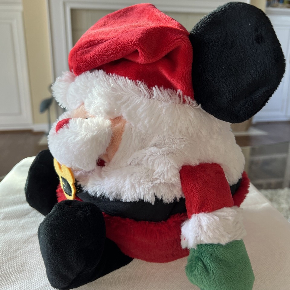 Mickey Mouse Santa Claus Puppet Plush Talking Disney Stuffed Animal ...
