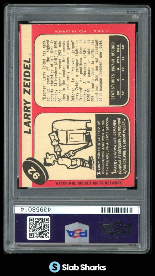 1968 O-PEE-CHEE #92 LARRY ZEIDEL PSA 7 | eBay