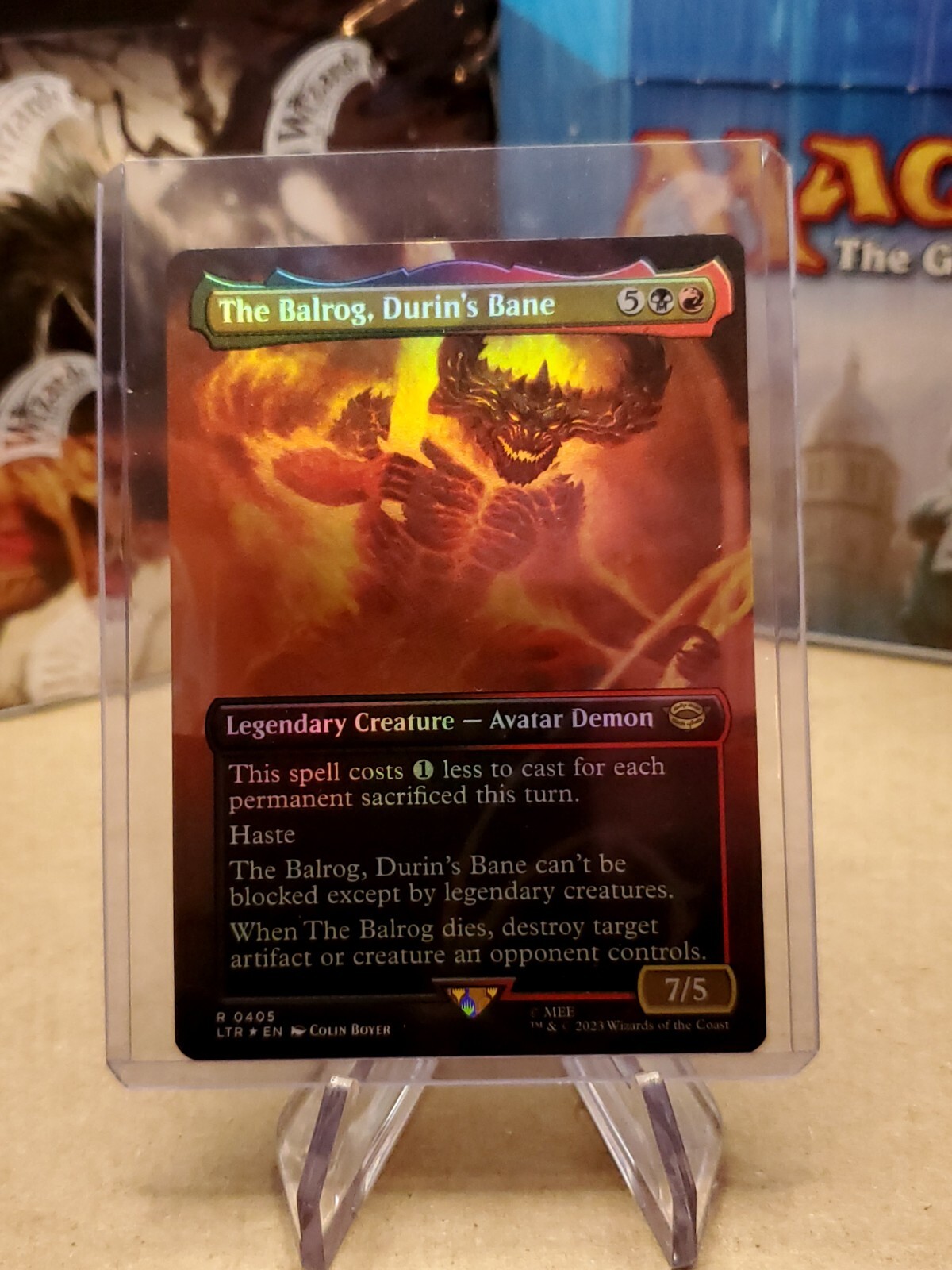 MTG LTR Lord of Rings 405 The Balrog, Durin's Bane borderless foil ...