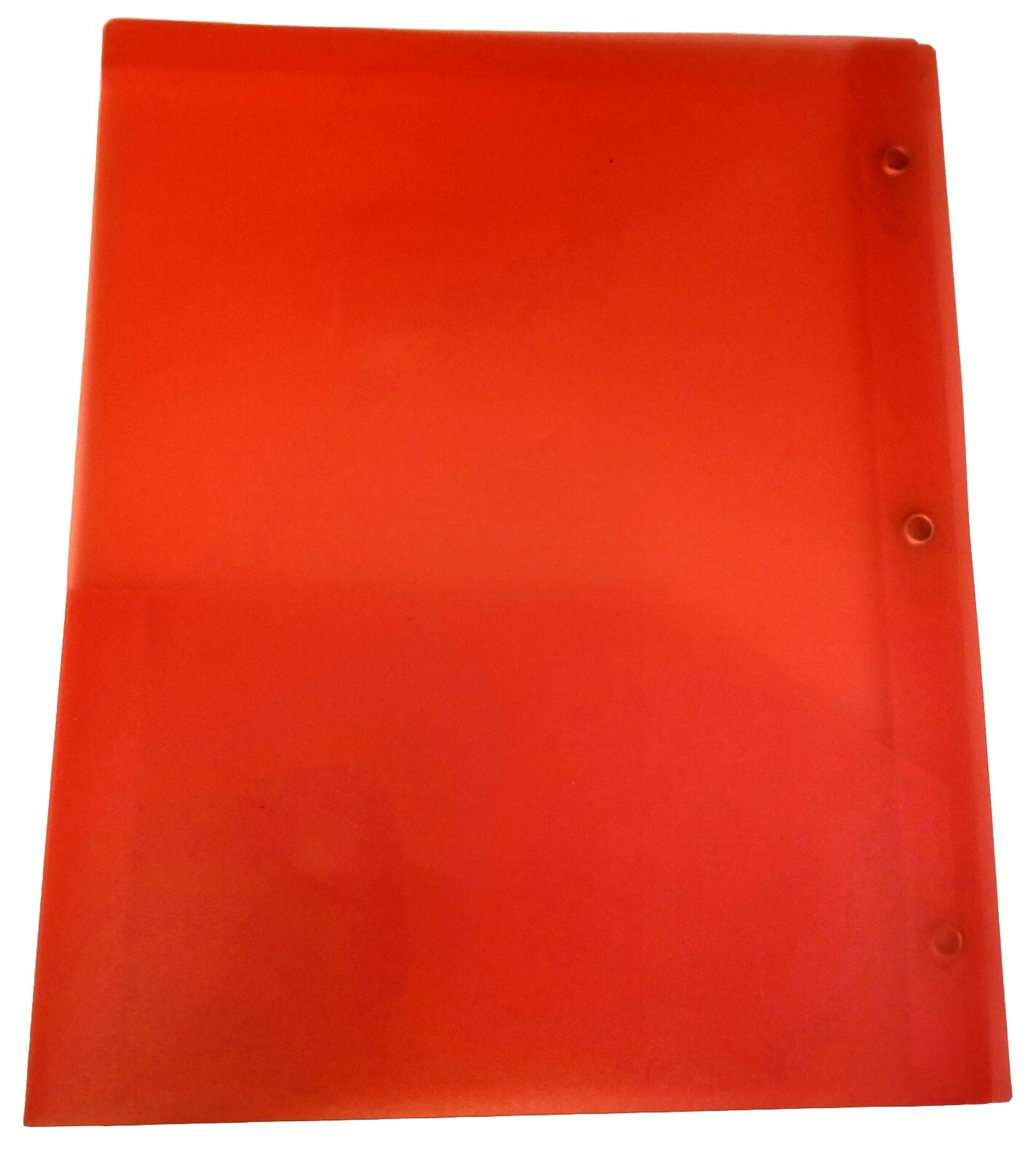 Red 3 Hole Punch Binder. Letter 9 X 11" inches. Transparent. 2 Pockets ...