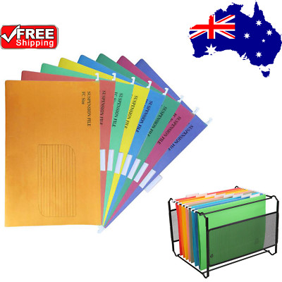 50x Suspension Files Foolscap Hanging File Folder Tab Colour Filing ...