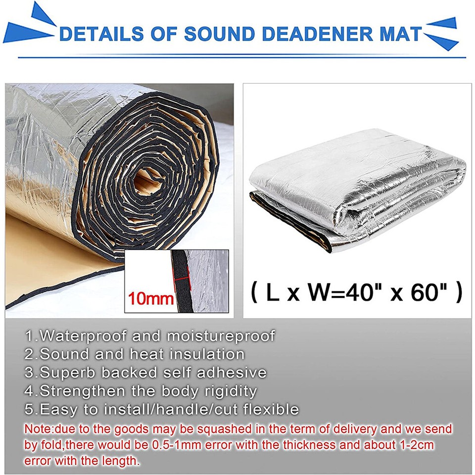 394mil Firewall Sound Noise Deadener Car Heat Shield Insulation ...