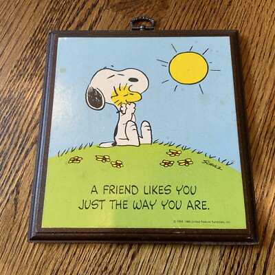 Snoopy Woodstock Friendship Plaque Sunshine Happy Peanuts Vintage ...