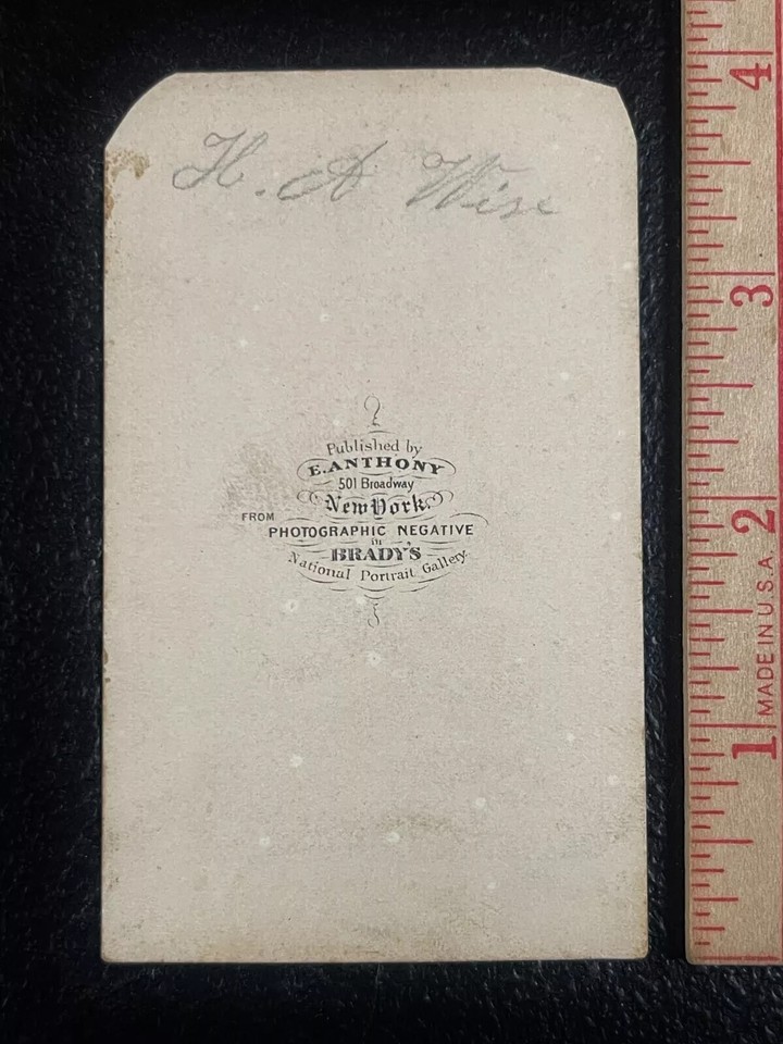 Confederate General Henry A. Wise, Virginia Governor, Anthony CDV ...