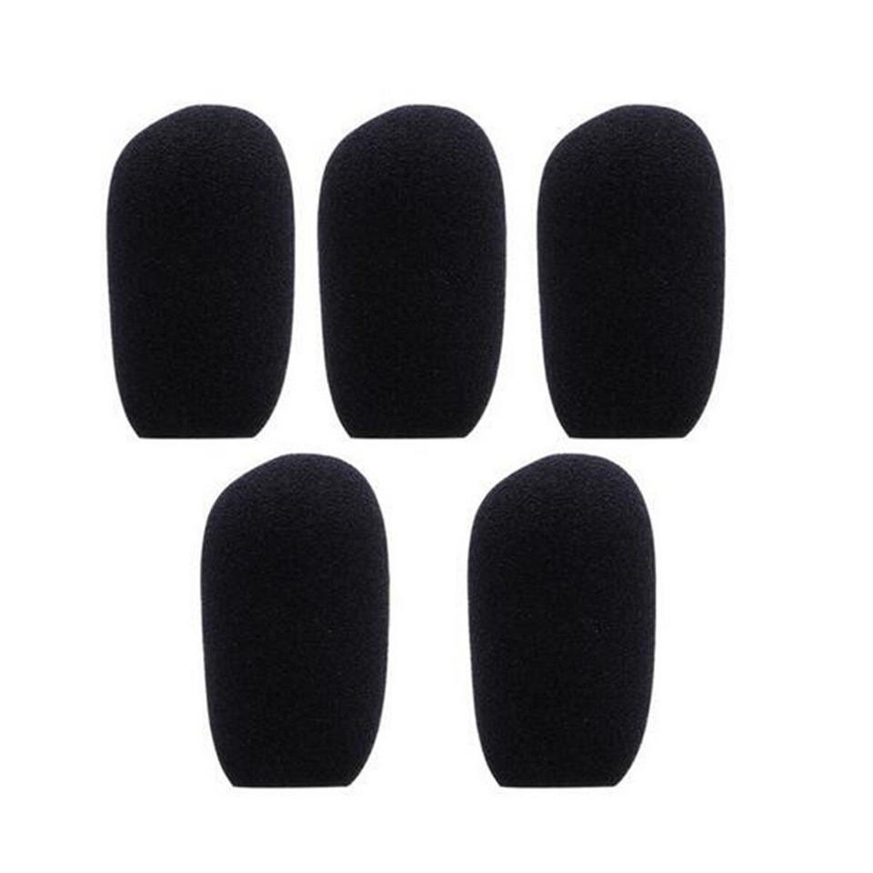 10pcs Black Microphone Headset Foam Sponge Windscreen Mic Cover 6 Sizes ...