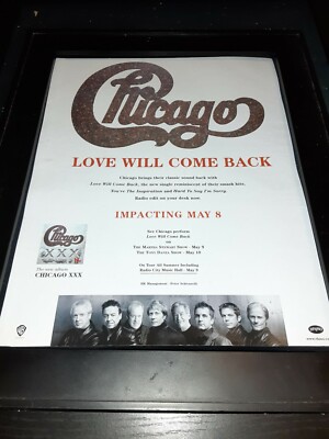 Chicago Love Will Come Back Rare Original Radio Promo Poster Ad Framed ...