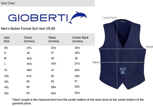 Gioberti Mens Formal Suit Vest CHARCOAL SIZE 5 XL FORMAL SUIT VEST | eBay