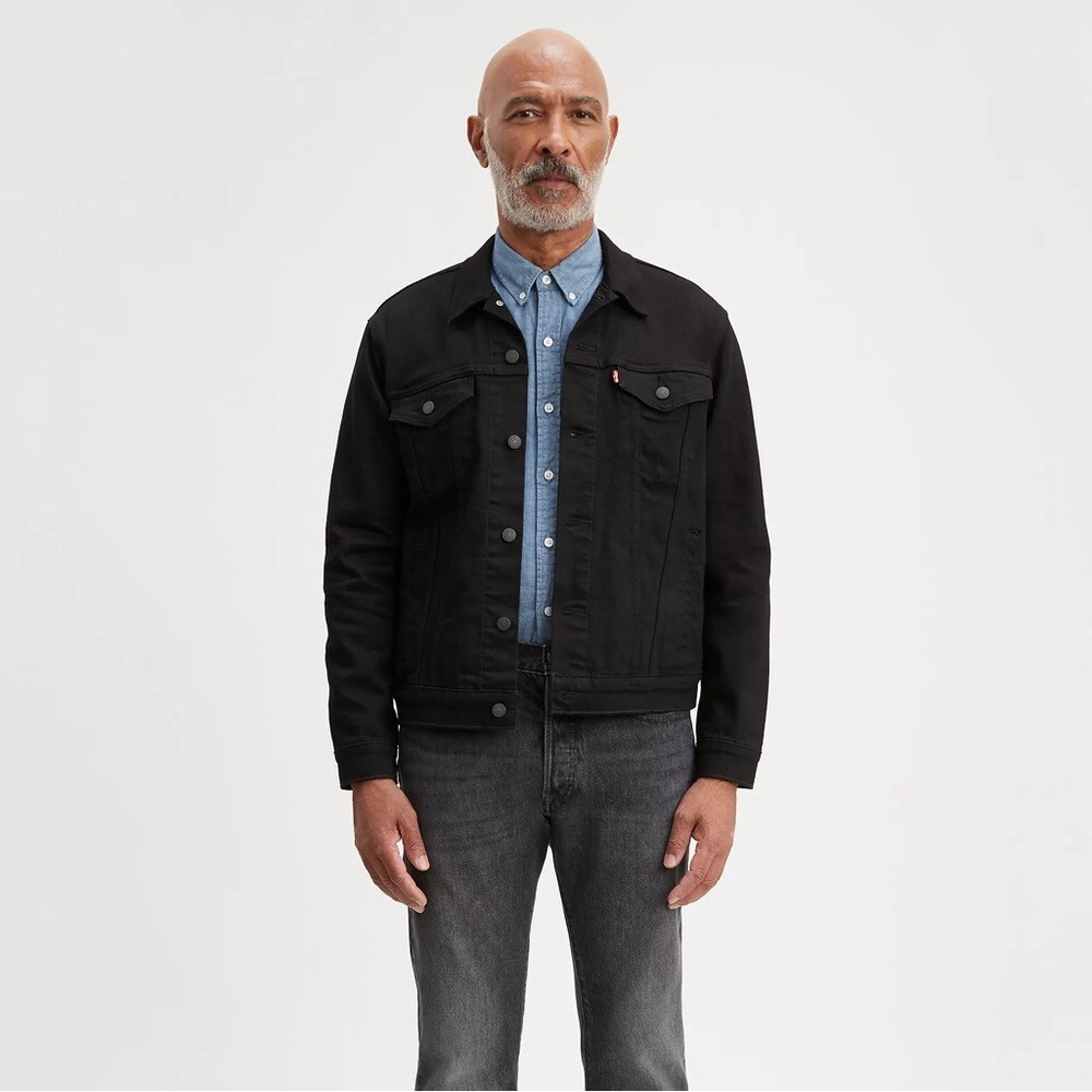 Men’s Levi’s Black Denim Trucker Jacket | eBay