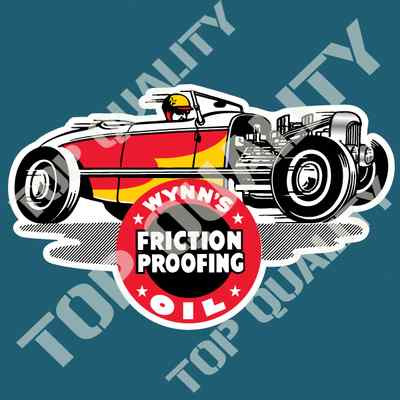 VINTAGE WYNN'S OIL WYNNS Decal Sticker Vintage Americana Hot Rod Rat ...