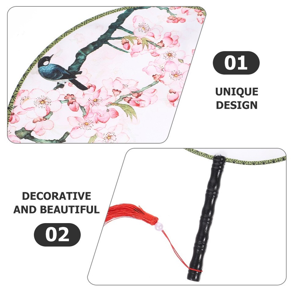 2 Pcs Wedding Dancing Party Fans Vintage Chinese China Round Ancient ...