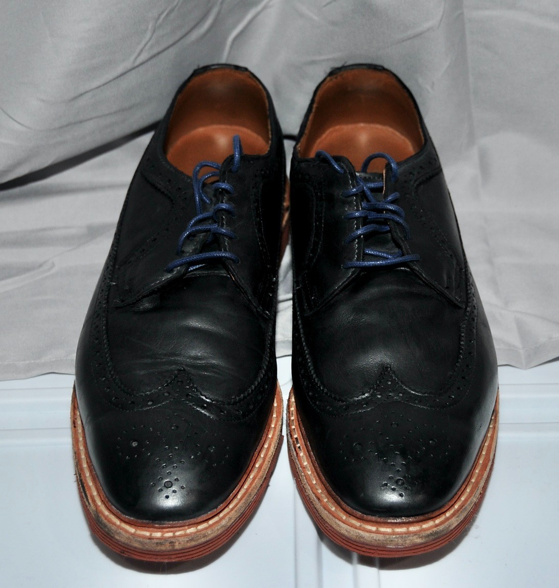 Allen Edmonds Shannon Drive Black Leather Oxford Dress Wingtip Shoes 10 ...
