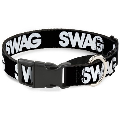 Plastic Martingale Collar SWAG Black/White Medium 11-17" (US IMPORT ...