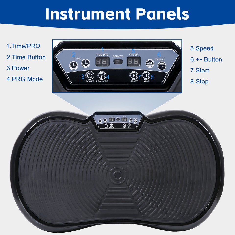 Full Body Massage Vibration Platform Machine Fitness Gym W/Bluetooth 3 ...