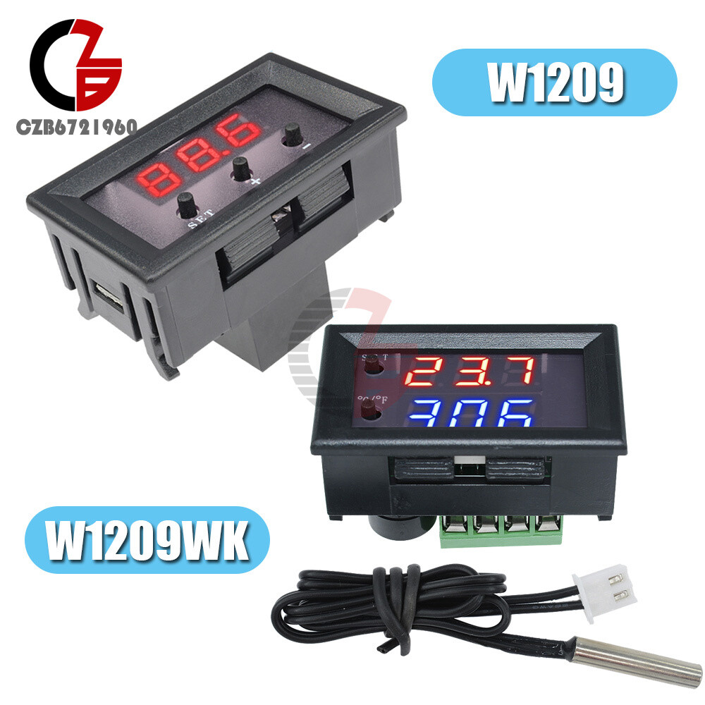 W1209WK W1209 Digital 12V Thermostat Temperature Controller w/ NTC ...