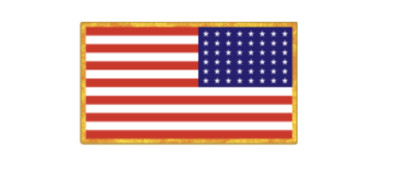 4" us flag 48 star flag reversed gold border bumper sticker decal usa ...