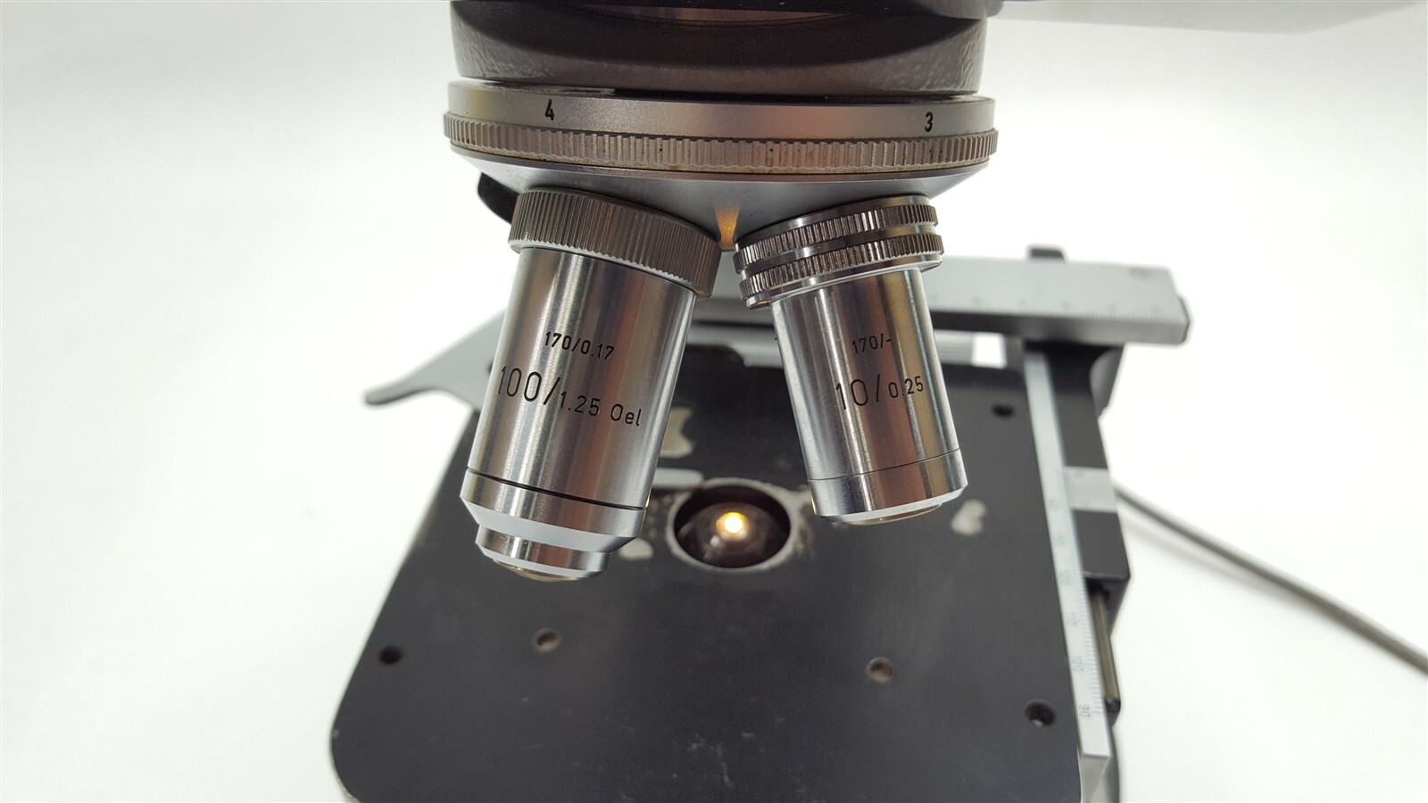 Leitz Binocular Microscope 4 Objectives 1000x Works-xlnt W/ Case Sm-lux ...