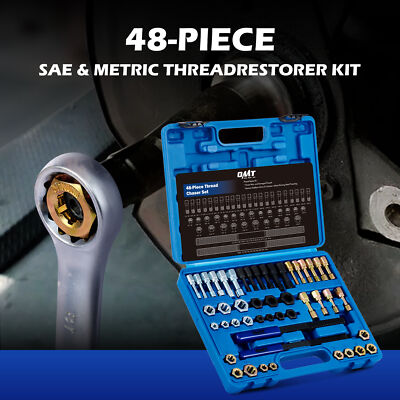 OMT 48pc Thread Chaser Set Metric UNC UNF Thread Repair Restorer ...