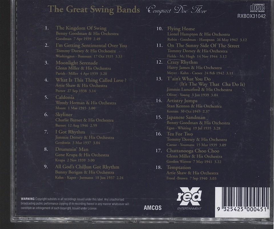 The Great Swing Bands Compact Disc 3 CD(great price) | eBay