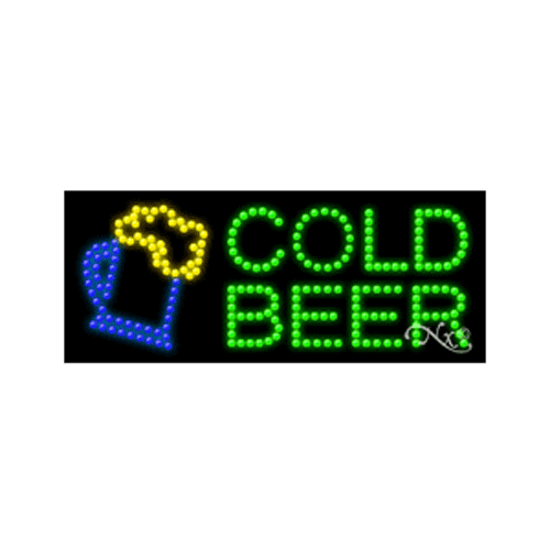 BRAND NEW “COLD BEER" LOGO 27x11 SOLID/ANIMATED LED SIGN W/CUSTOM ...