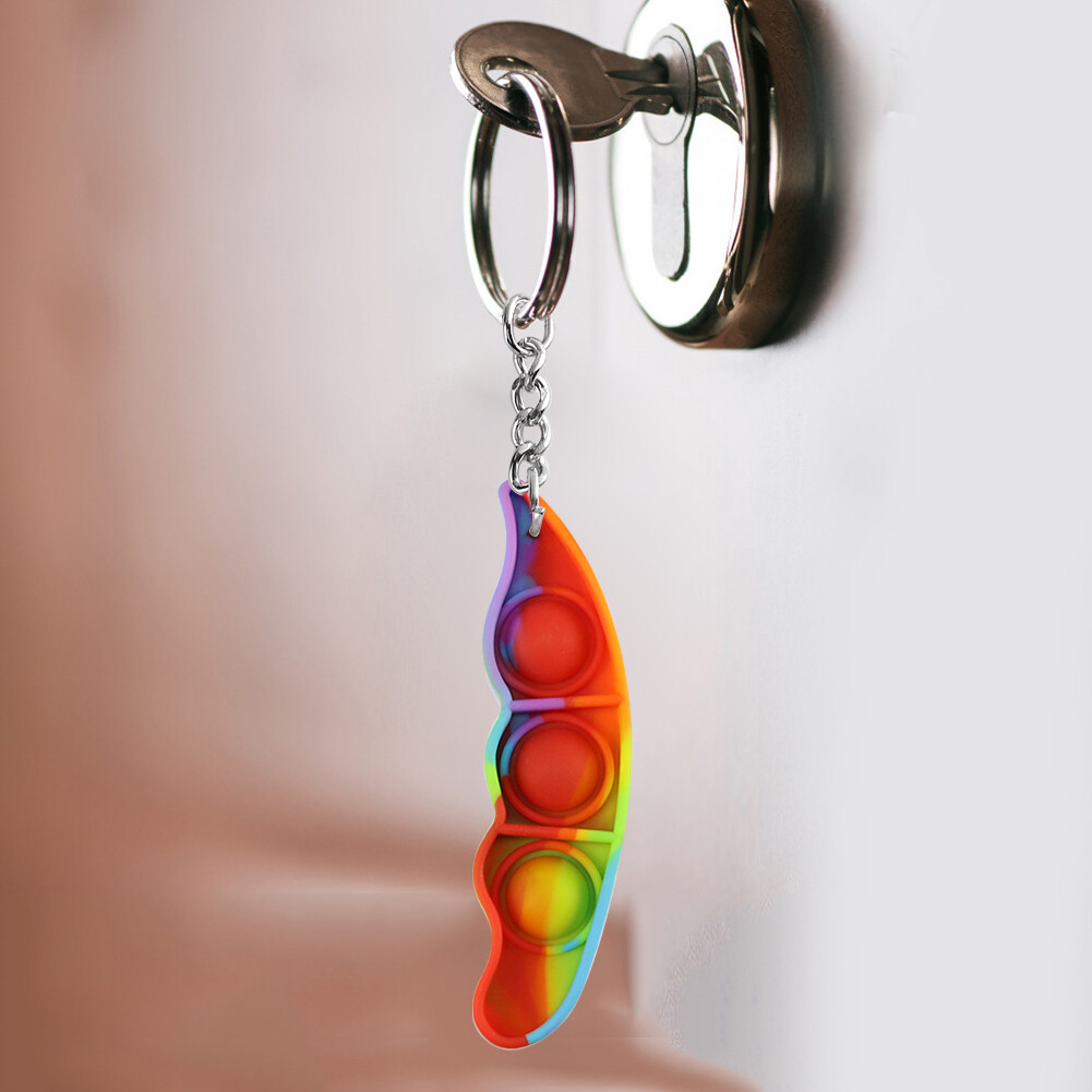 Silicone Pea Pods Shape Kids Finger Bubble Educational Sensory Toy (D ...