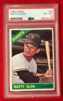 MATTY ALOU 1966 Topps #94 PSA 6 EX-MT San Francisco Giants | eBay