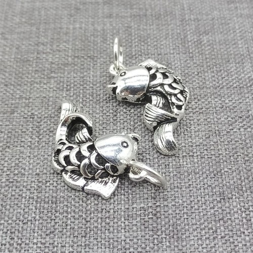 3pcs of 925 Sterling Silver Hollow Fish Charms Sea Ocean for Bracelet ...