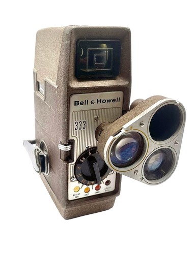 Vintage Movie Camera Bell And Howell 8mm Film 333 Triple Lens MCM Made ...