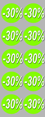 solde 30% rond - 10 stickers de 5cm - Sticker/autocollant | eBay