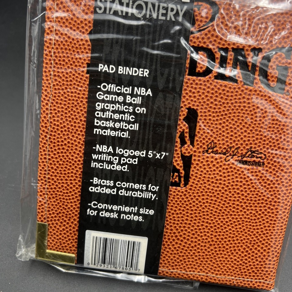 Vtg OFFICIAL NBA Stationery 5 x 7” Writing Pad Binder Spalding NOS ...