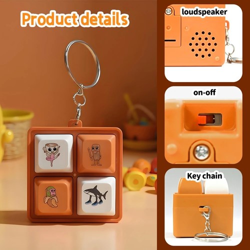 Italian Brainrot 4-Key Keyboard Fidget Toy Tung Tung Sahur Sound Light ...