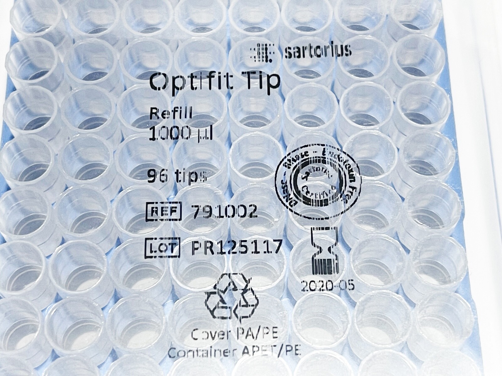 Sartorius OptiFit 1000µL Pipette Tips 10 Racks/96 #791002 Pipet for ...