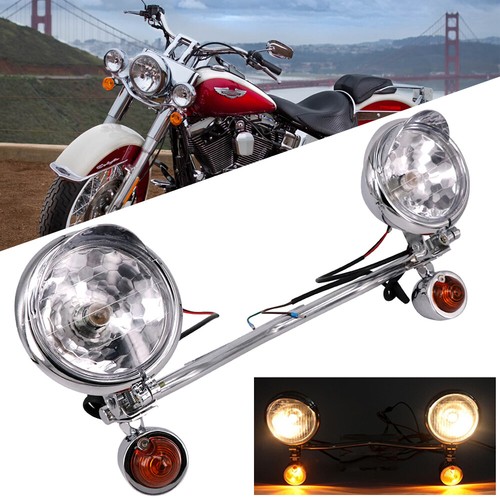 Motorcycle Passing Driving Spot Fog Light Bar Turn Signal w/ Bracket ...