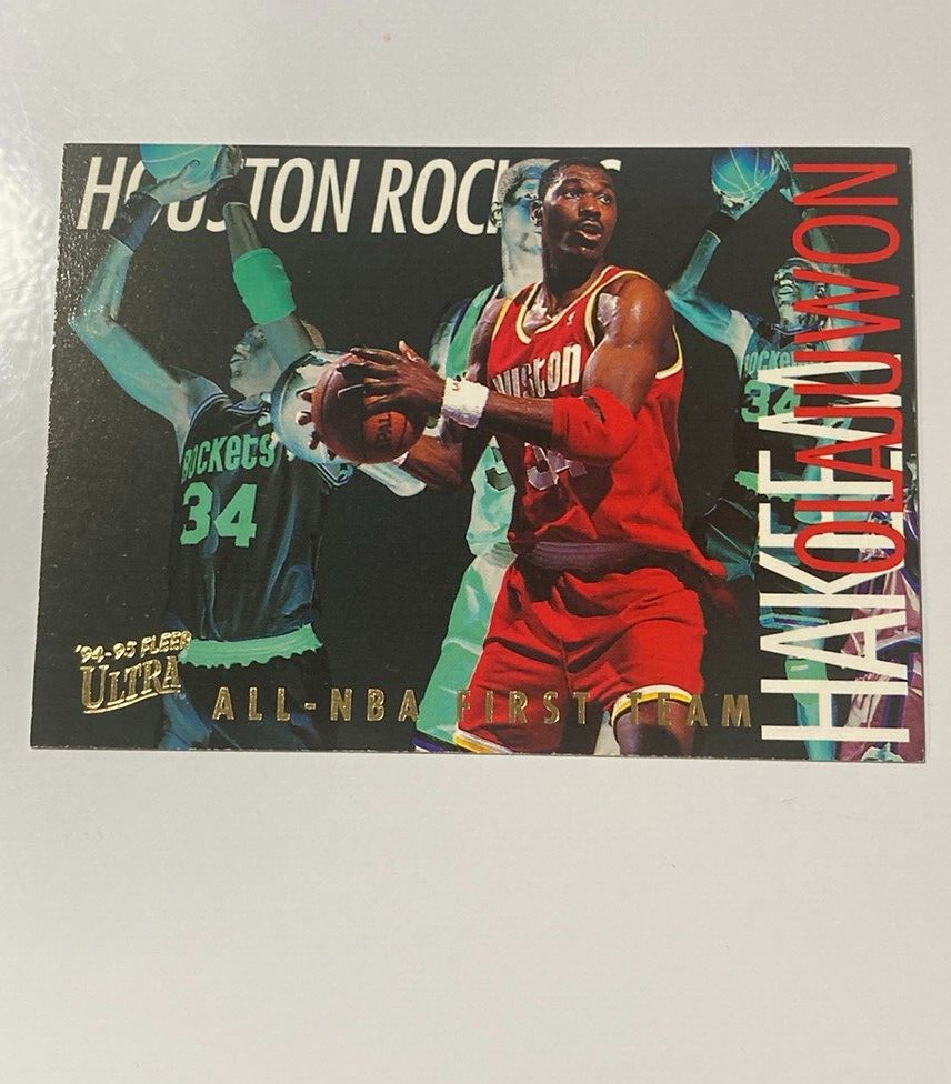 Hakeem Olajuwon 1994 Fleer Ultra All NBA First Team Insert #2 Houston ...