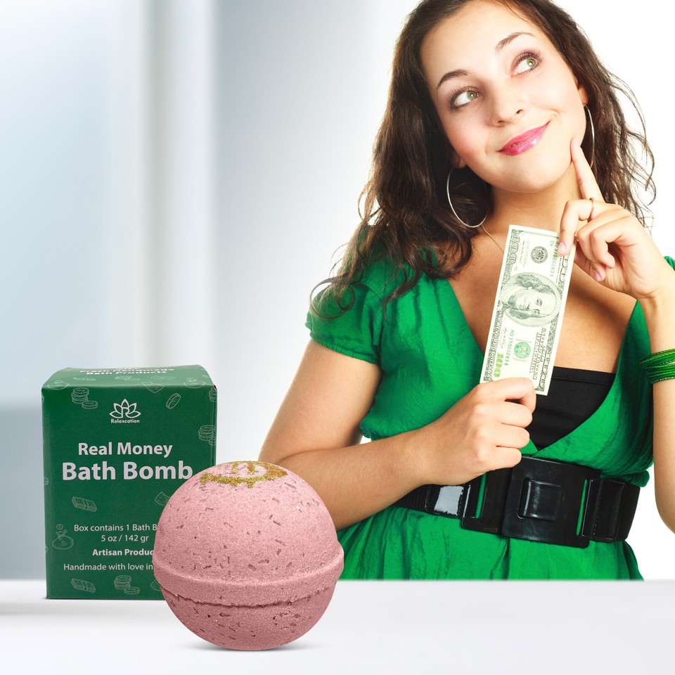 3 Set Bath Bombs with Cash Surprise Inside - Real Money Up to 100 Bill ...