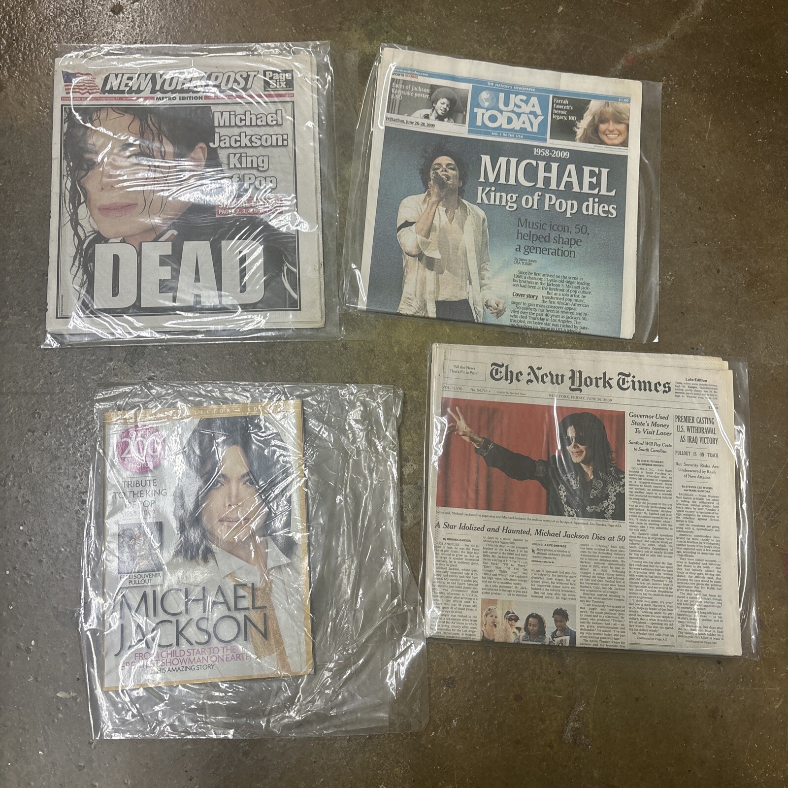 Michael Jackson Death Newspapers Friday 26 June 2009 Set Of 4 RARE | eBay
