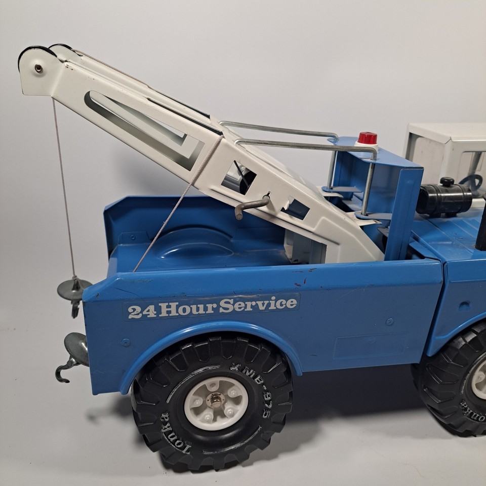 VTG Classic Blue Mighty Tonka Tow Truck Double Boom Wrecker Original ...