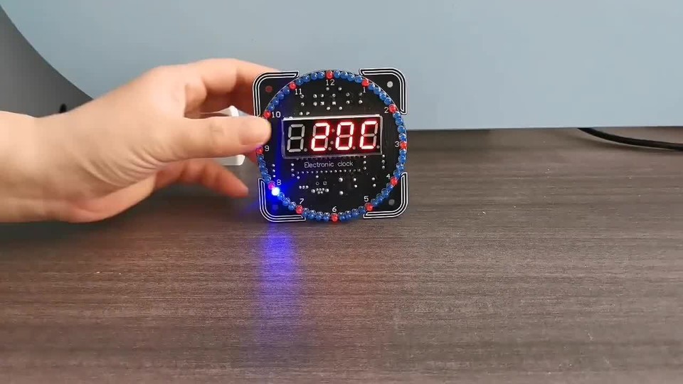 DIY Rotating LED Alarm Electronic Digital Clock Kit Learning Board 5V ...