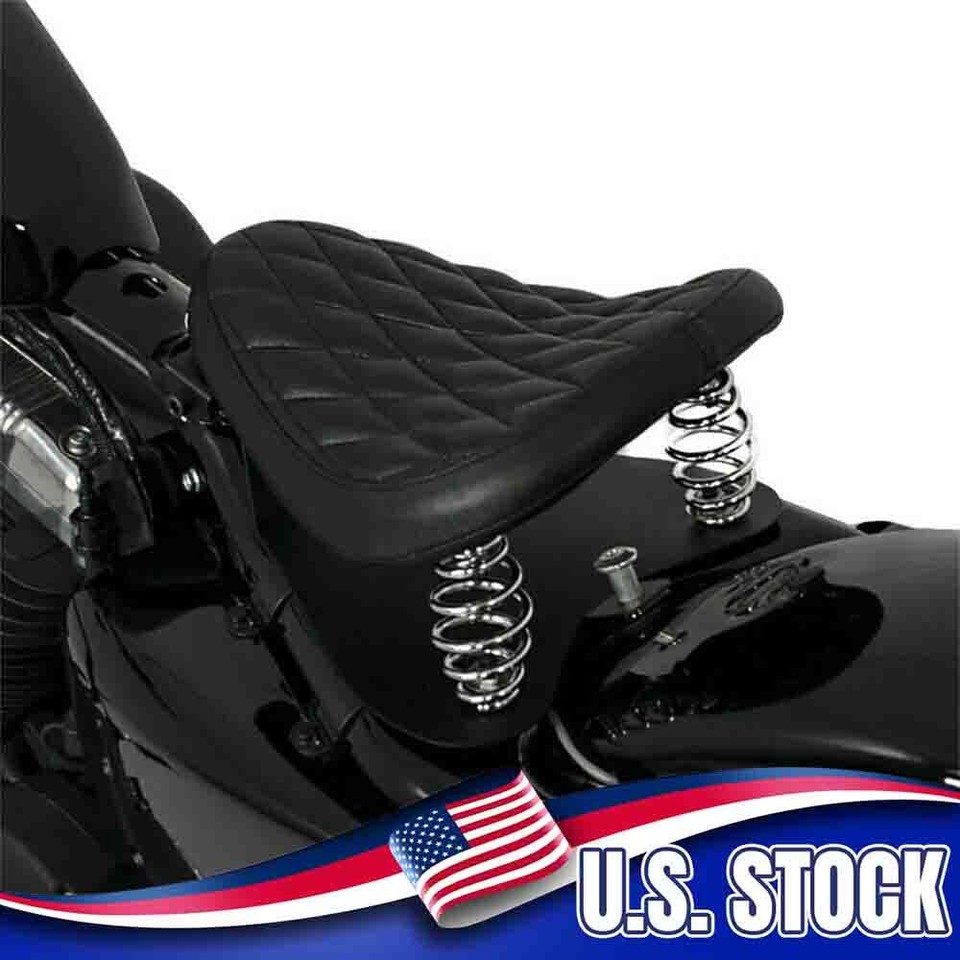 Motorcycle 3" Spring Solo Seat Saddle W/ Base Plate For Yamaha Road ...