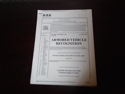 US Military Armored Vehicle Recognition Graphic Training Aid 51 Pages ...