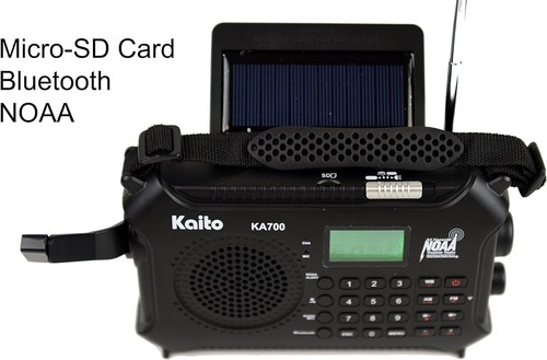 Kaito KA700 Bluetooth Hand Crank Solar Powered Emergency Radio with AM ...