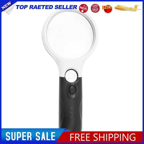 45X Illuminated Lighted Magnifier Handheld Magnifying Loupe Portable ...
