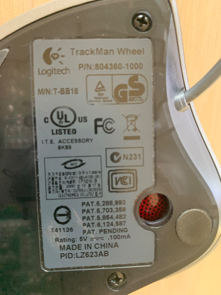 Logitech TrackMan Wheel Optical Trackball Mouse 904353-0403 | eBay