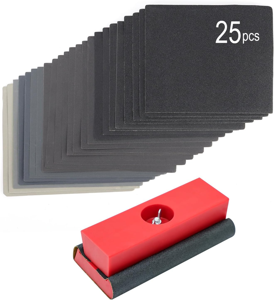 Hand Sanding Blocks Auto Body, 25Pcs Sandpaper Woodworking Furniture ...