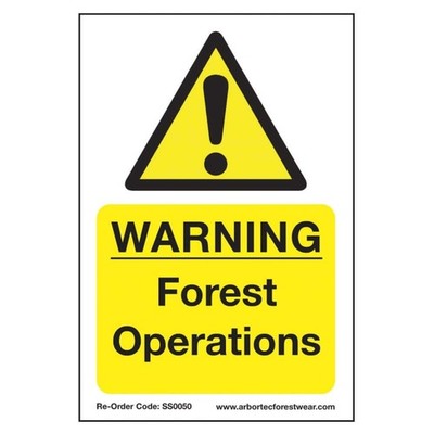 Treehog Correx Saftey Sign "WARNING Forest Operations" | eBay UK